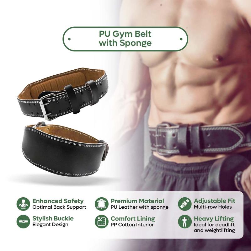 Tali Pinggang Gim PU – Sokongan Belakang Angkat Berat & Deadlift, Buih ...