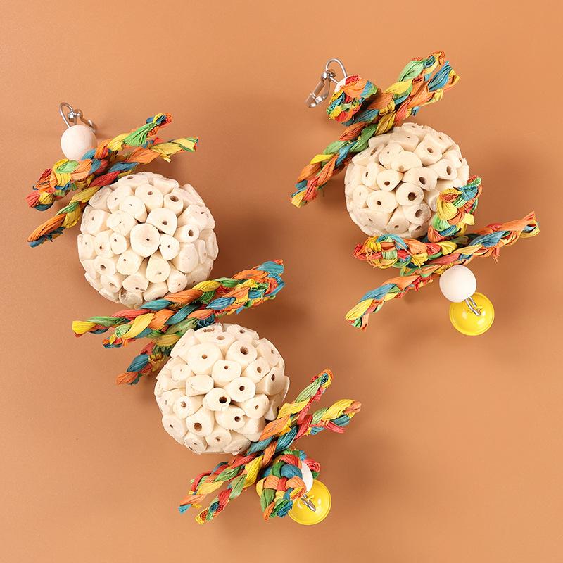Parrot Ricepaperplant Pith Ball Toy Bird Bite Ball Bird Supplies ...