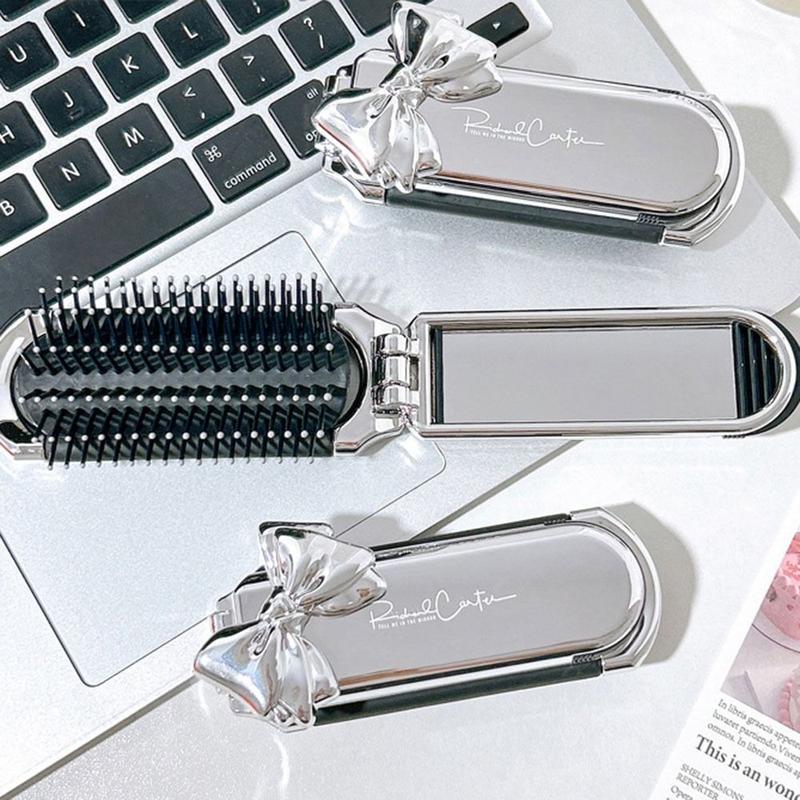 vanity mirror Portable Mini 2 in 1 Comb Mirror Set Bowknot Square ...