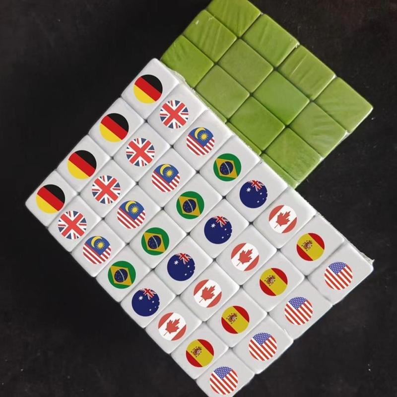 64 Blocks Seaside Escape Mahjong Tile Game With Pattern Of Flag ...