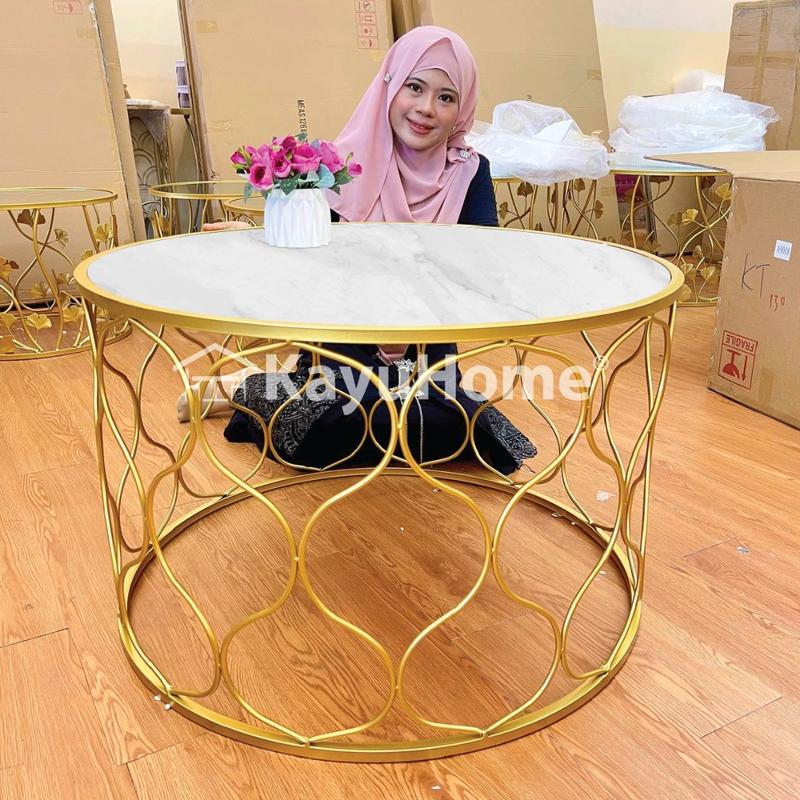 Meja Kopi Bulat Kayu Design Marble / Coffee table Top Wood - TikTok ...