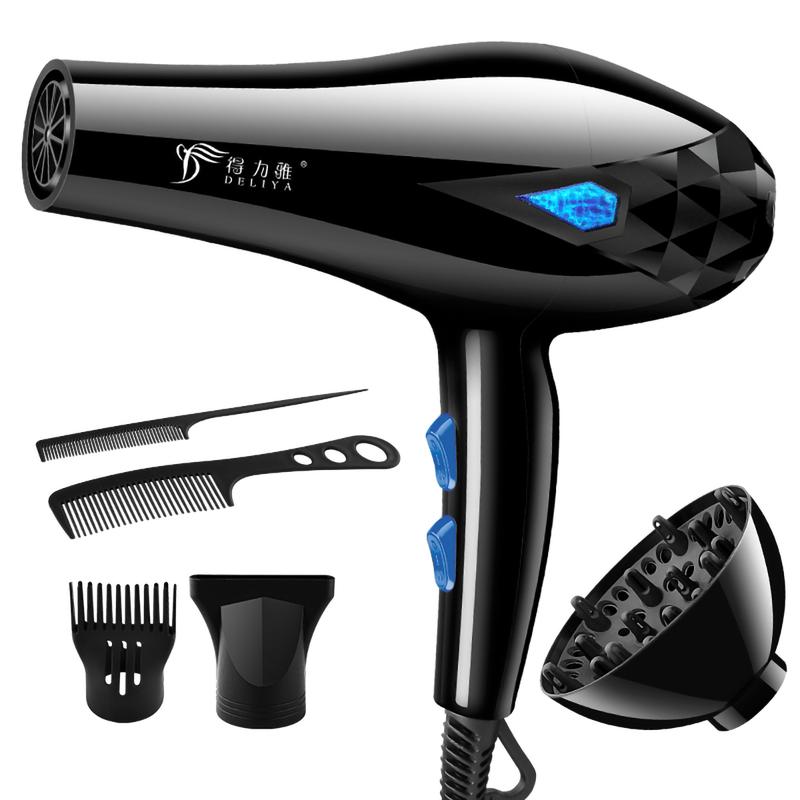 DELIYA Hair Blower 2200W Black Color Hair Dryer 5 Temperatur - TikTok ...