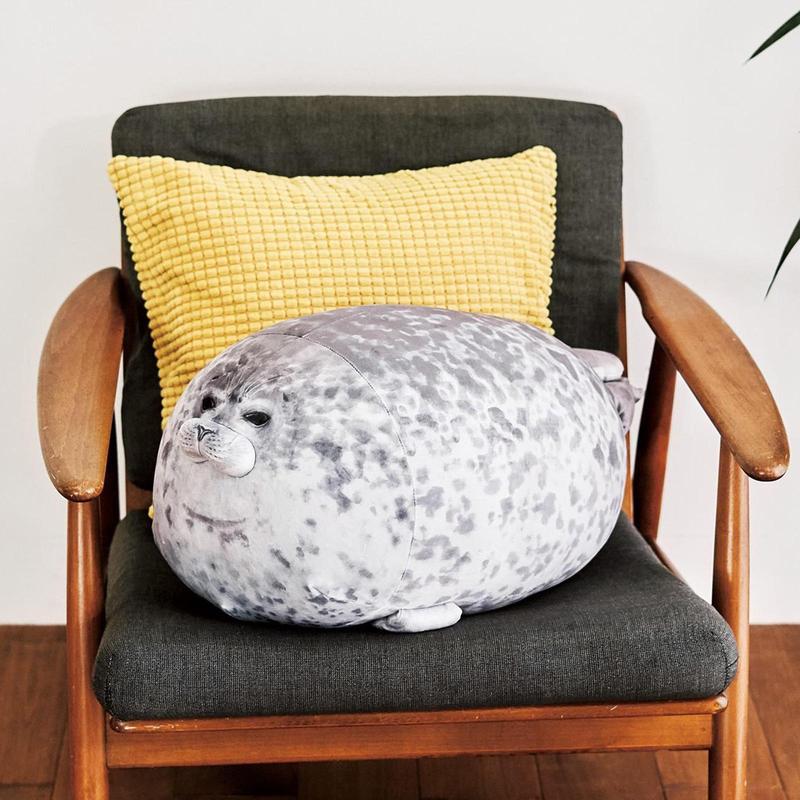 Soft Plush Gray Seal Pillow Realistic Simulation Seal Doll Toy - TikTok ...