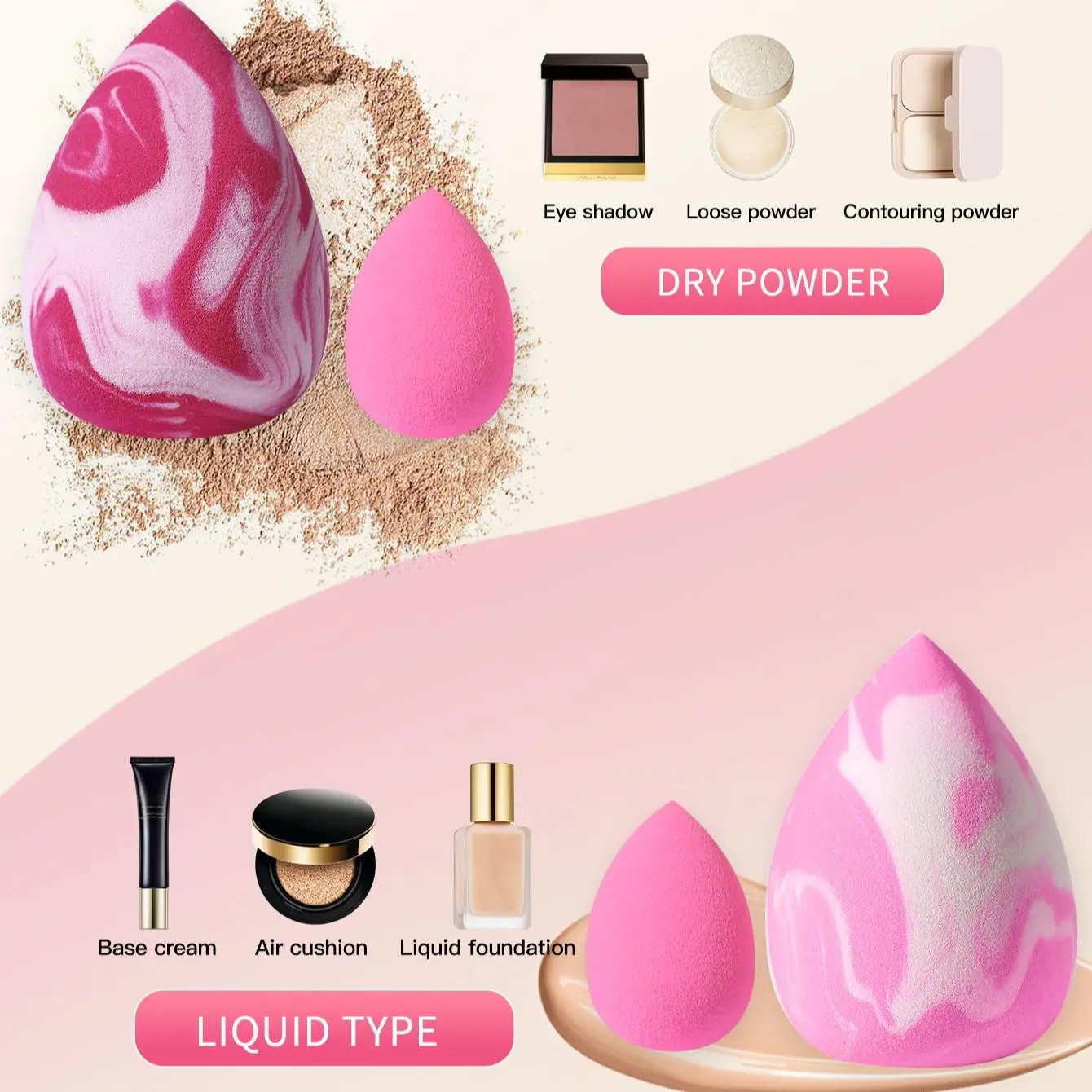 Makeup Sponge & Puff Set, 25pcs Versatile Powder Puffs & Beauty ...