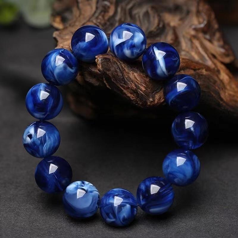 Gelang Lilin, Warna Madu Biru, Manik Bulat Ambar Biru, 16mm, - TikTok ...