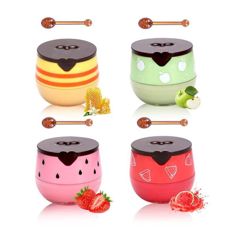 Honey & Fruit Lip Mask, 4 Counts/set Moisturizing Lip Mask, Hydrating ...