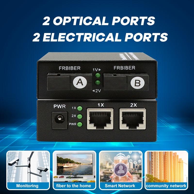 2G2E Port Gigabit Optical Fiber Media Converter Fiber Transceiver ...