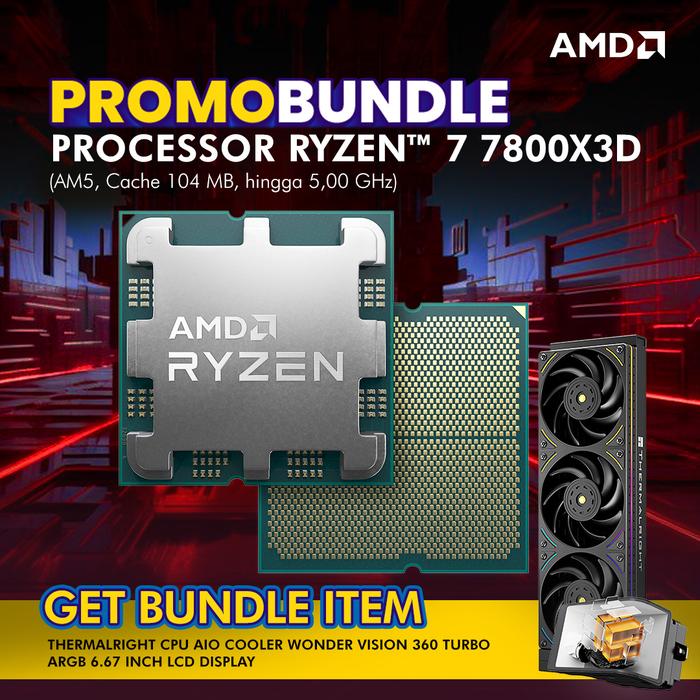 Promo [BUNDLING PROMO] AMD CPU PROCESSOR RYZEN 7 7800X3D (8C/16T + 4.2 ...