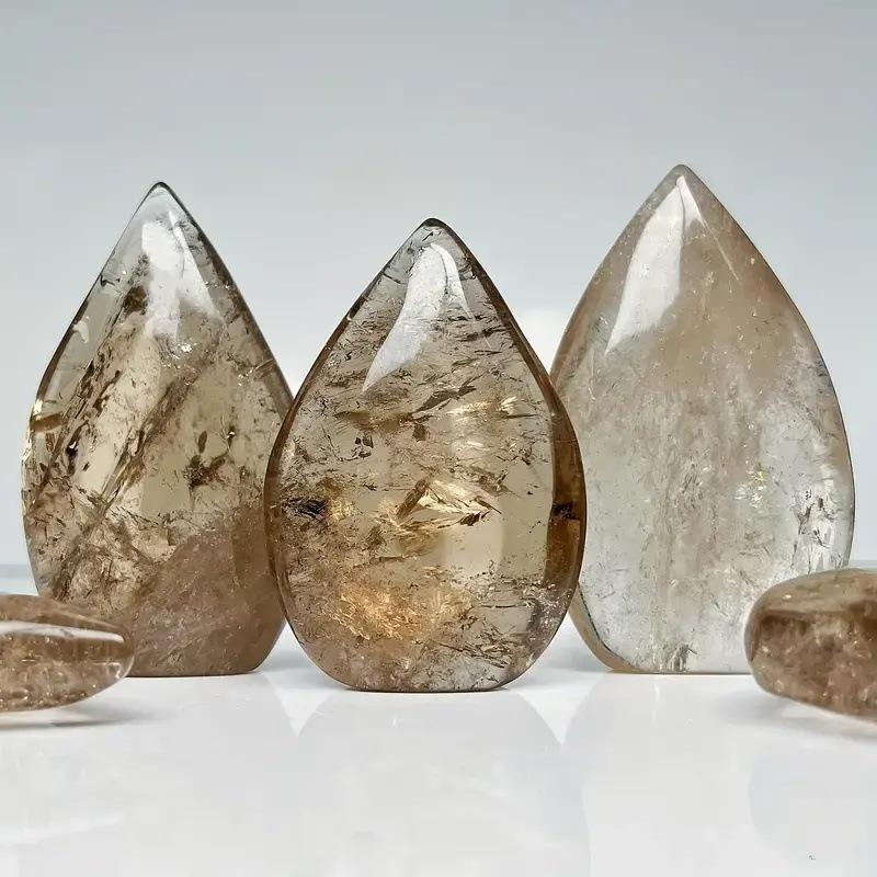 Natural Tea Crystal Smoky Quartz Decoration Stable Stone Energy ...