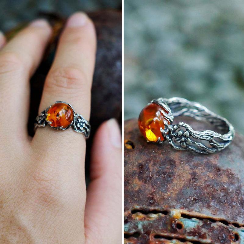 Women Ring Hollow Flower Pattern Silver Color Distressed Luxury ...