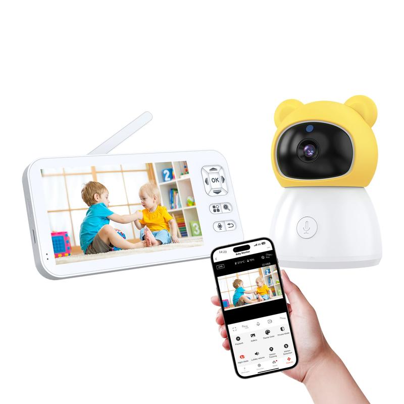 Wireless Baby Monitor Temperature Crying Detection Cradle Music ...