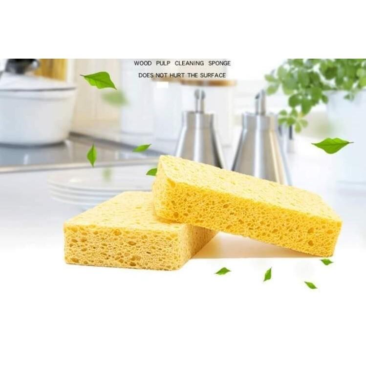 Natural Wood Pulp Cotton Rag Dishwashing Cleaning Sponge Magic - TikTok ...