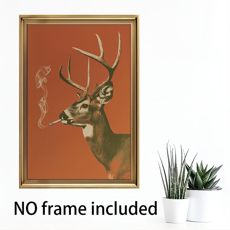 Modern Deer Themed Frameless Fabric Poster, Suitable for Living ...