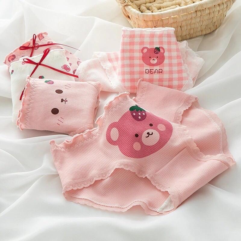 12Pcs CD Celana Dalam Wanita CS034 Motif Lucu Katun Cewek Spandex ...