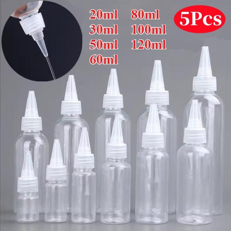 5Pcs Transparent Sharp-mouth Bottle Empty PE Plastic Bottles - TikTok ...