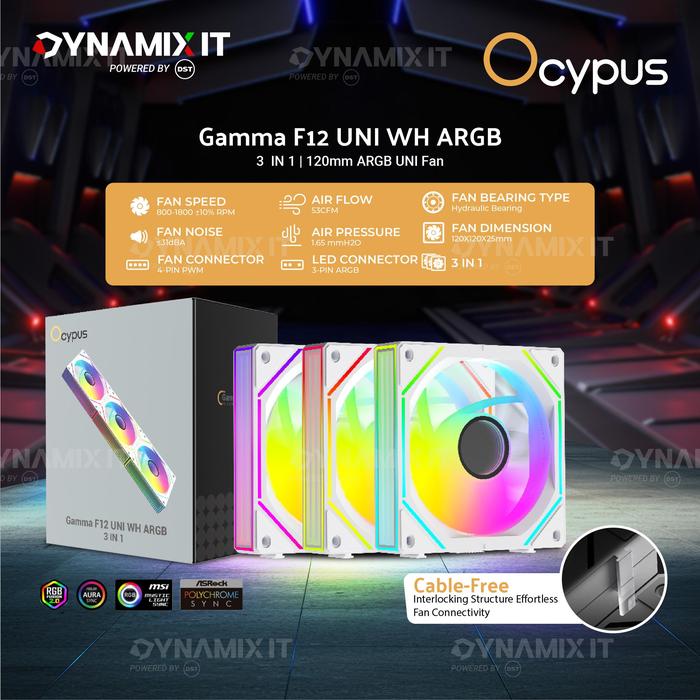 Jual Ocypus GAMMA F12 UNI ARGB 3 In 1 Cooler Case 120mm - Fan Casing ...