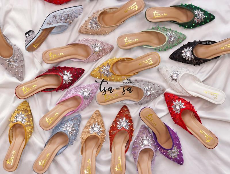 Tsa-sa - Sepatu Sandal Heels Wedding/Bridal Brukat Mutiara Bunga - Shop ...