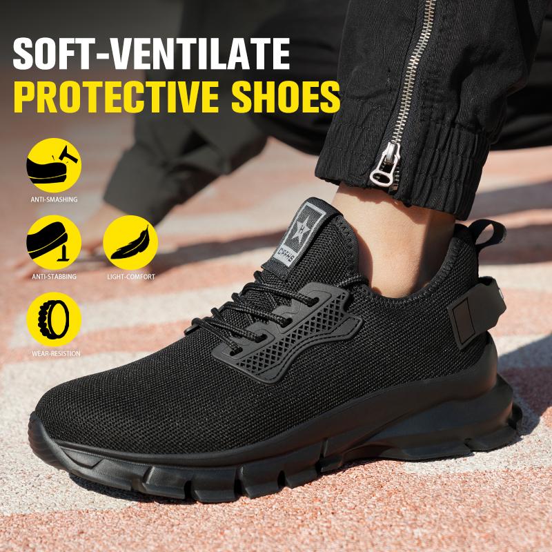 Men's New Lightweight Fly-woven Labor Insurance Shoes Steel Bag Head ...