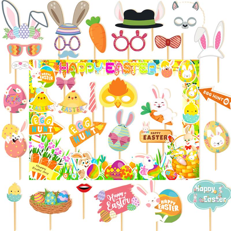 Easter Photo Booth Props For Photoshoot, Happy Easter Photo Props Egg ...