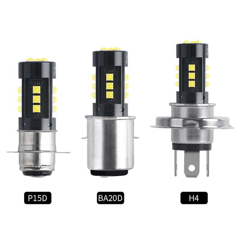 LED Motorcycle White High Low Beam Headlight Lamp Bulbs 12V Fog ...