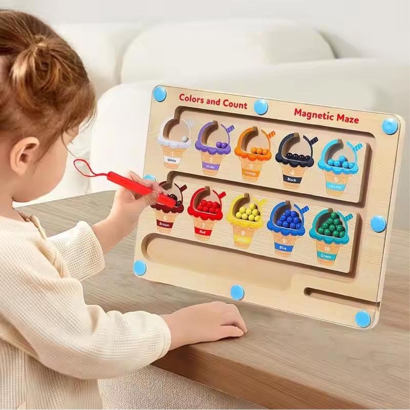Magnetic Wooden Color Classification Maze Toy for Kids - Educational ...
