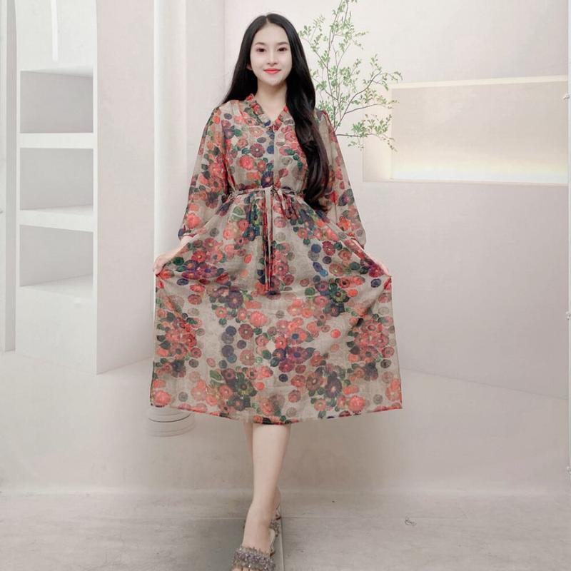 [clearance]FADFAD Gaun Rok Midi Lengan Panjang Warna Solid Gaya Korea ...