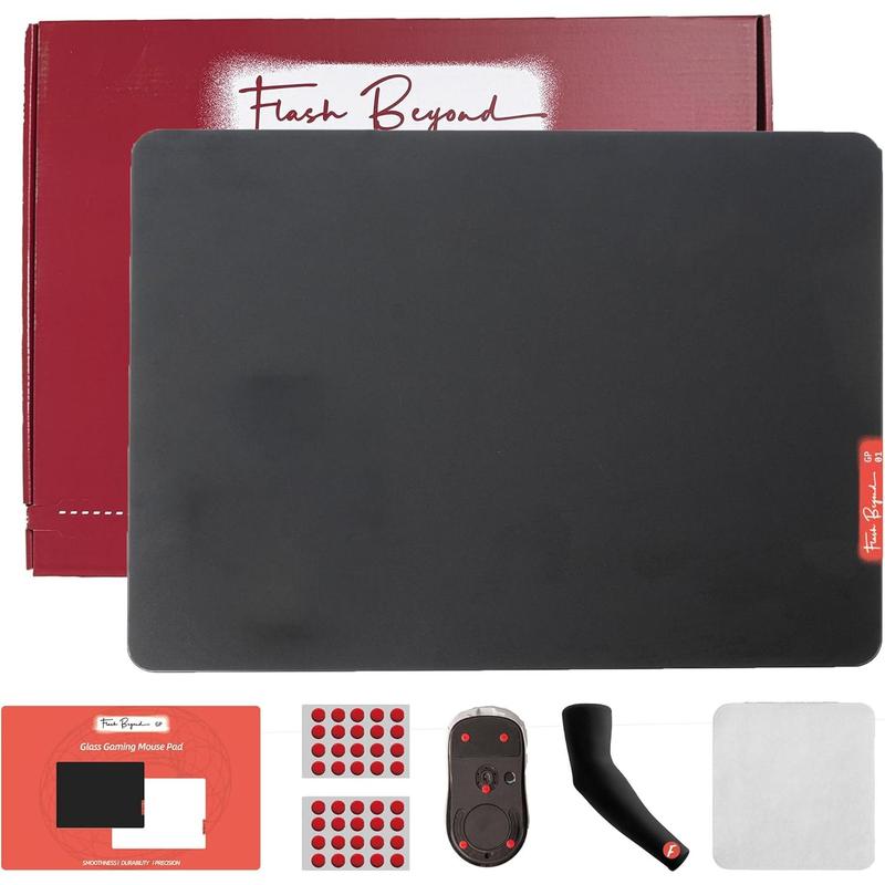Flash Beyond Glass Gaming Pad - Glass Pad with Anti-Slip Rubber ...