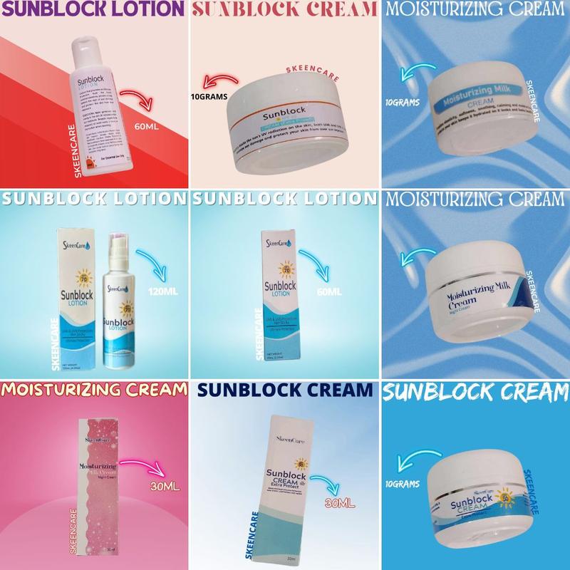 SkeenCare Sunblock Cream/Moisturizing Milk Cream/Sunblock Lotion ...