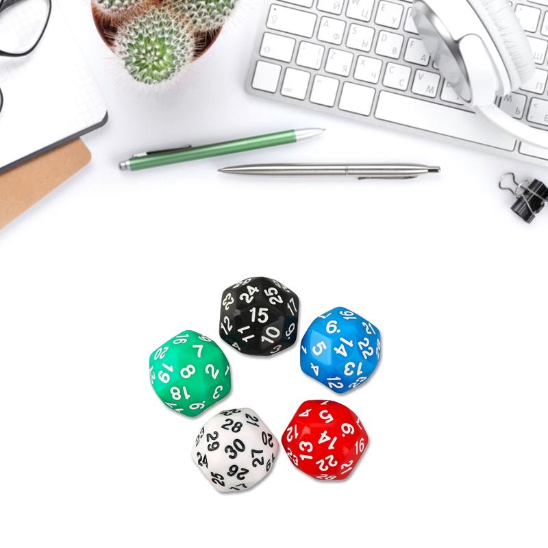 5Pcs 30 Number of Faces Polyhedral Dices D30 Game Dices Props ...