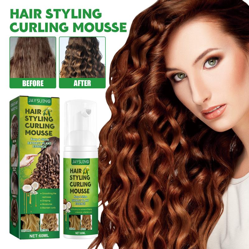 Jaysuing Fluffy Curl Styling Mousse, Anti-Frizz Curl Moisturizing ...