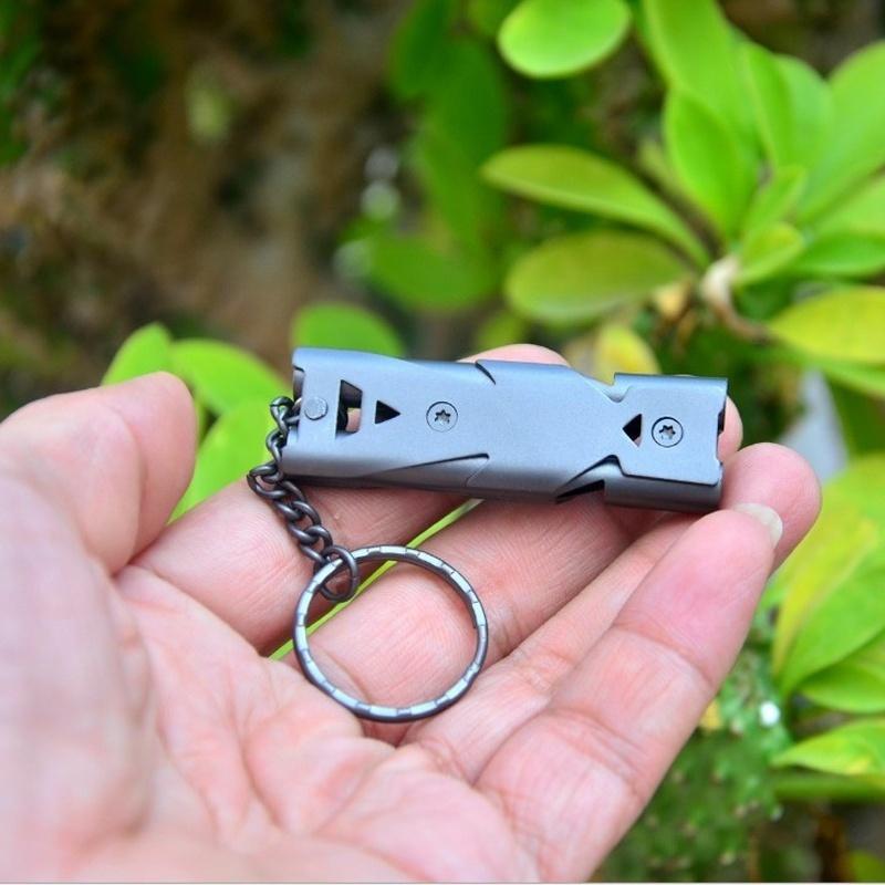 Stainless Whistle Double Tube Lifesaving Emergency SOS Outdoor - TikTok ...