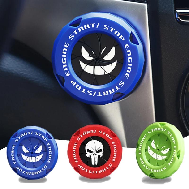 Car Ignition Switch Cover One-touch Start Button Rotating Protective ...