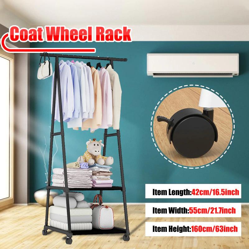 Movable Clothes Storage Rack Clothes Hat Handbag Hanging Rac - TikTok ...