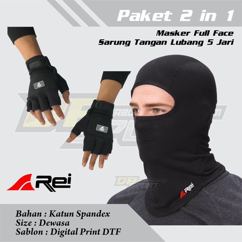 Paket murah buff masker full face dan sarung tangan motor pelindung ...