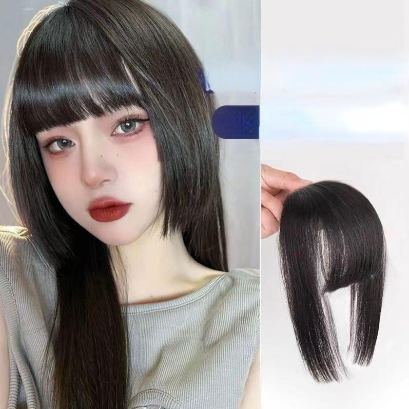 Natural Forehead Fluffy Bangs Wigs Sweet Cool Princess Cut Bangs ...