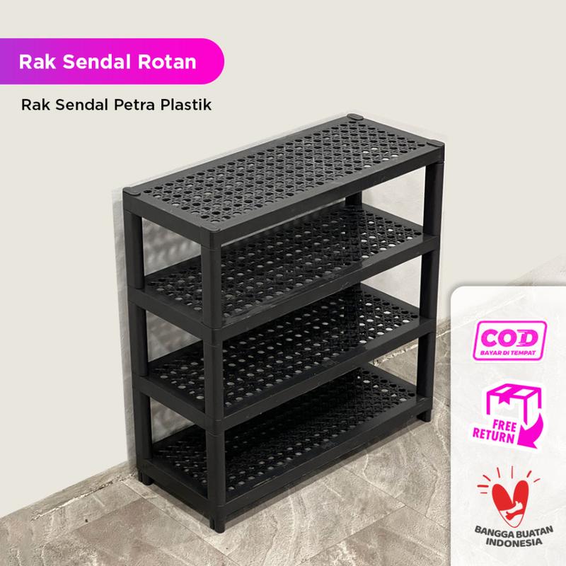 Rak Sepatu Sendal Petra Rotan Plastik - Shop | Tokopedia