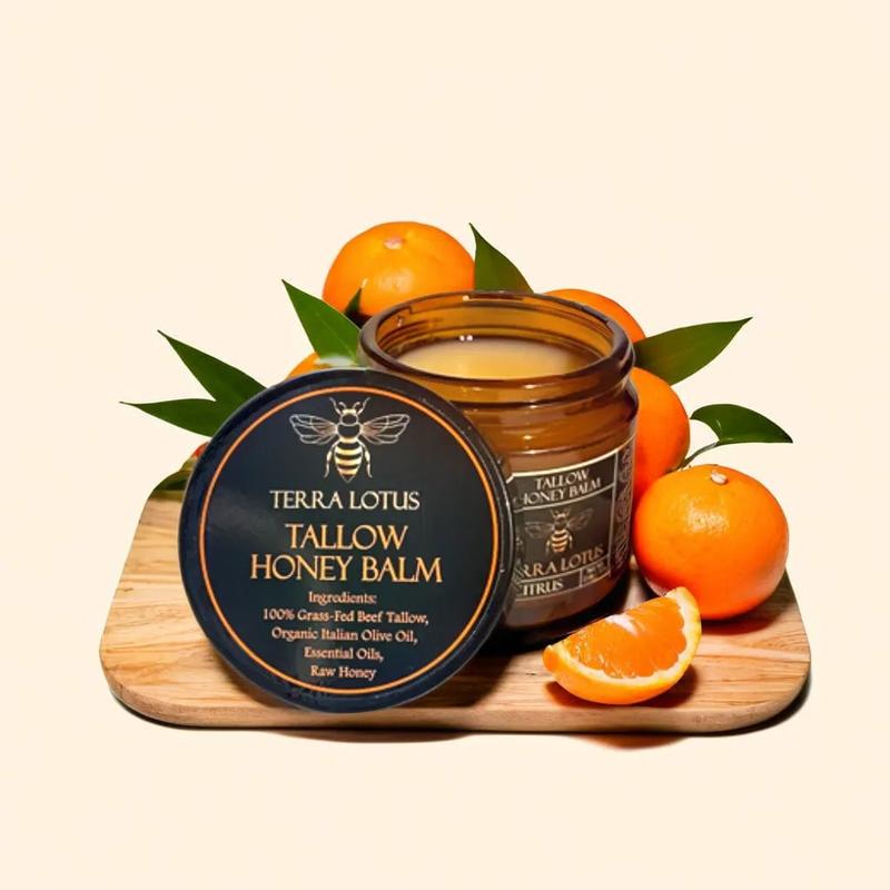 Organic Grass-Fed Beef Tallow Balm with Raw Honey - Moisturizing ...