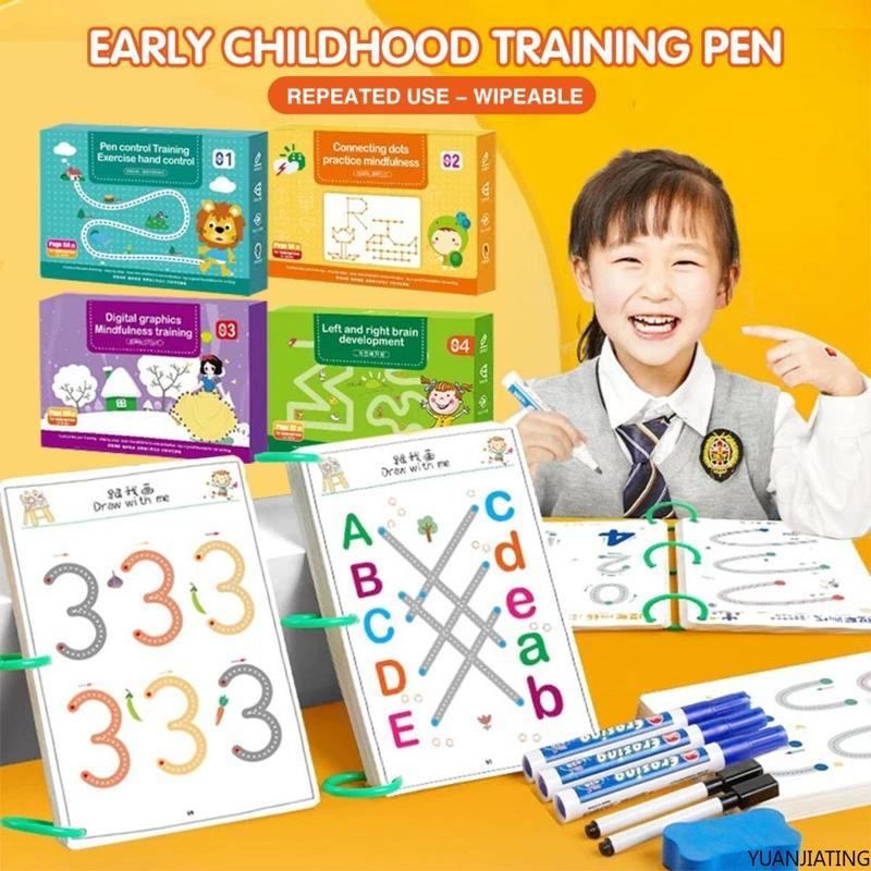 Reusable Kids' Pen Control Workbook - 136-Page Tracing Practice ...