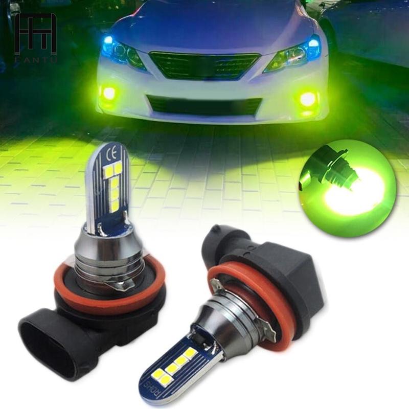 FANTUDZ 2pcs Super Bright Lime Green LED Bulbs H11 H8 H7 H4 9005 9006 ...