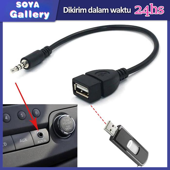 Promo Jack 3.5mm AUX Audio Plug ke USB 2.0 OTG Adapter Converter Cable ...