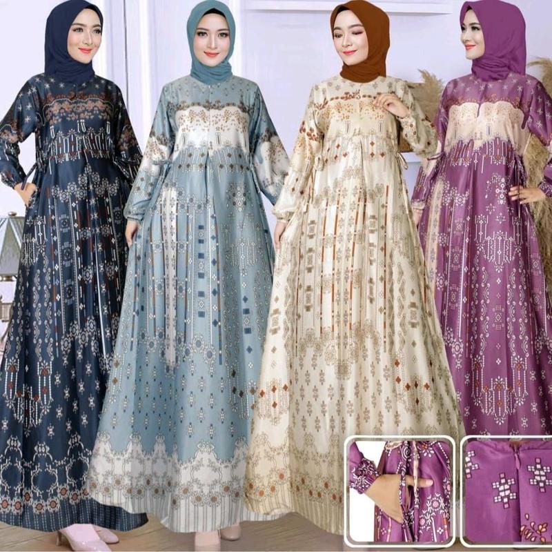 Gamis silk motif sonya//gamis silk motif terbaru Wanita Mewah - Shop ...