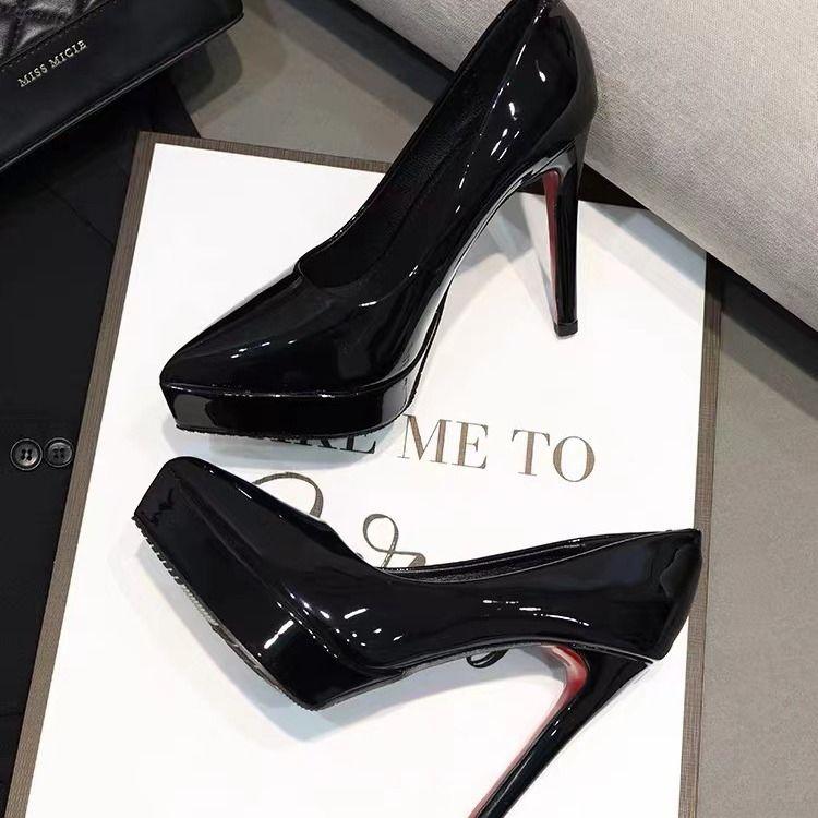 Kasut Tumit Tinggi Platform, Hitam, Tumit Stiletto, Untuk Wanita ...