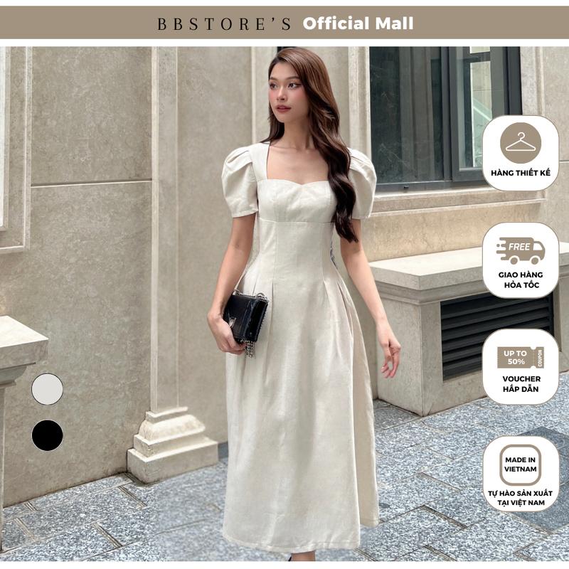 Đầm Xòe Tay Phồng Dự Tiệc Tùng Váy Xếp Ly Sang Trọng BBSTORE'S - TikTok Shop Vietnam