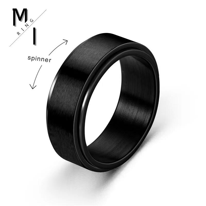 【M/I】8mm fashion classic stainless steel rotating ring men's - TikTok ...