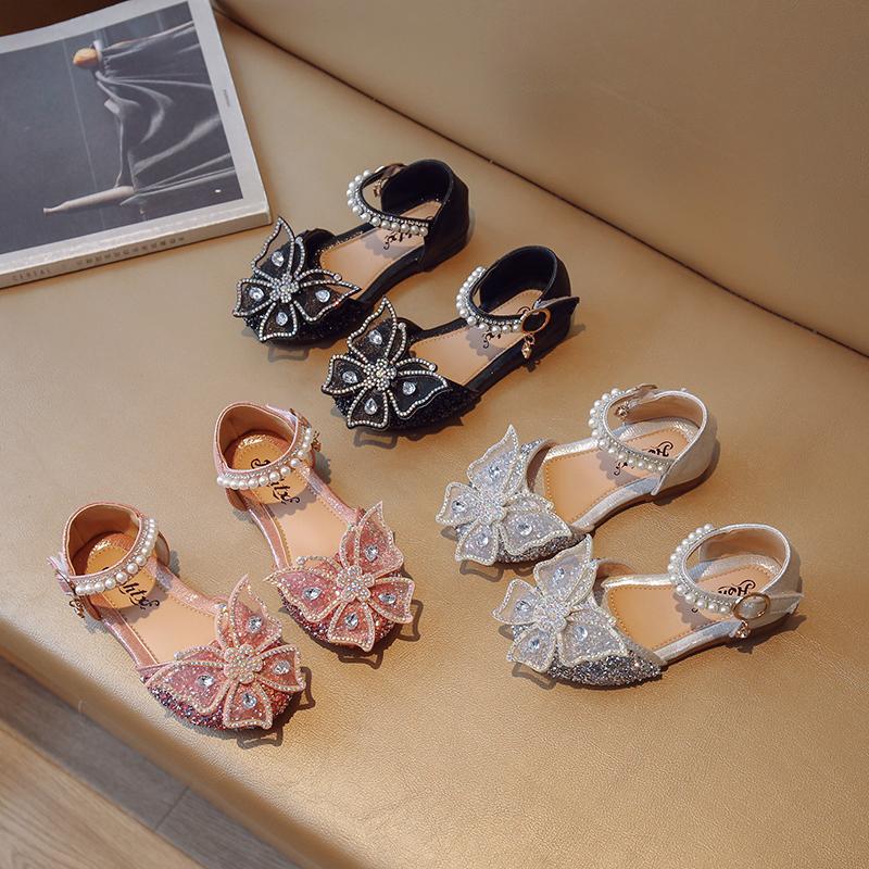 Cute Butterfly Soft Leather Flat Shoes for Baby Girls Bling Blilng ...
