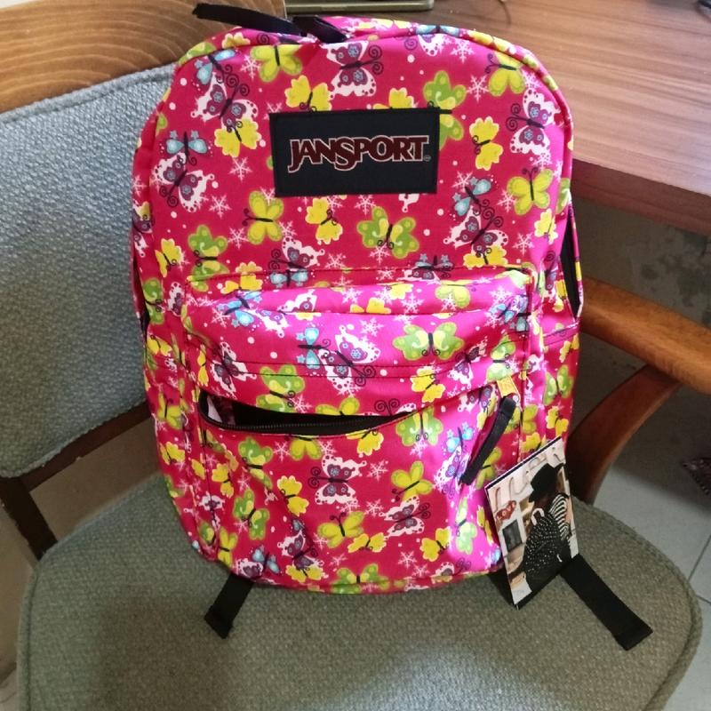 jansport original backpack/butterfly pink/with laptop compartment ...