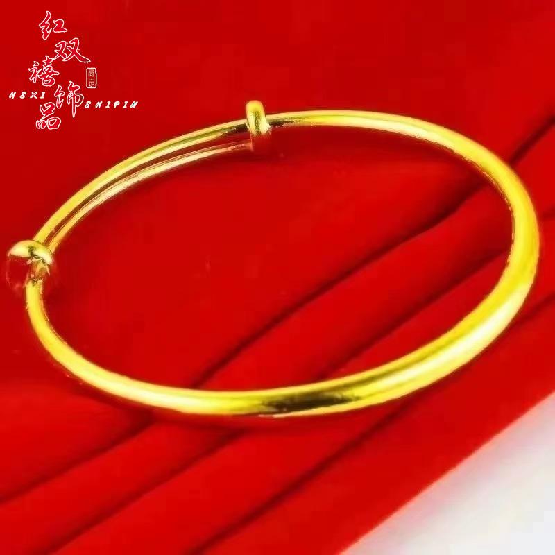 Gelang Tangan Berkilat Perut Bulat, Emas Pasir Vietnam, Fesyen ...
