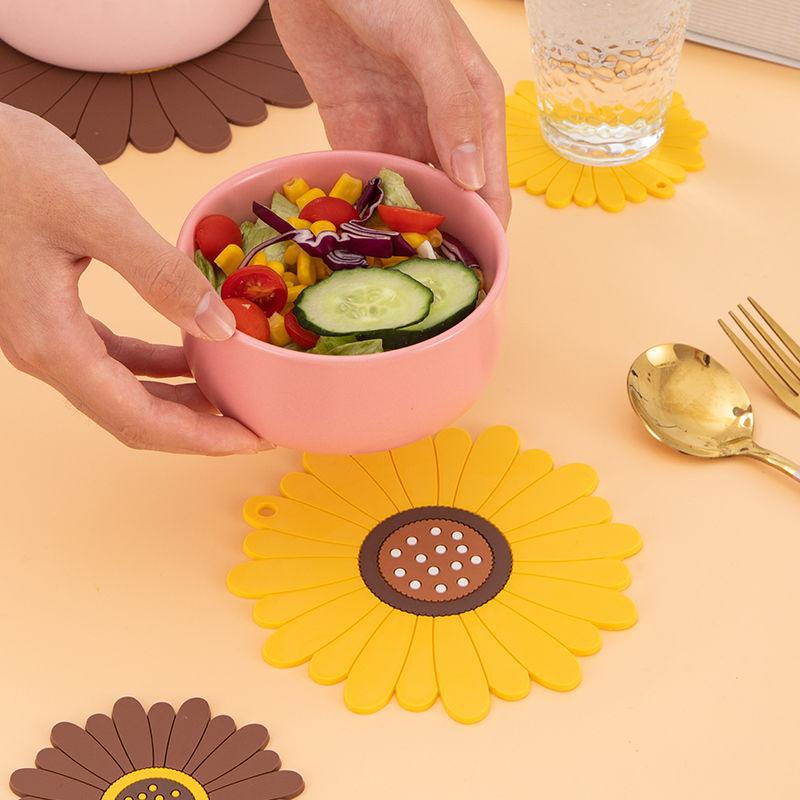 Sunflower Heat Insulation Pad Silicone Anti-Scald Table Mat Dish ...