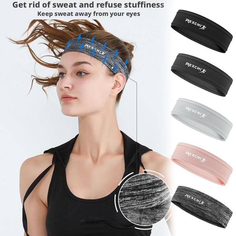 1pc Pure Color Sports Headband Running Headwear Sweat-Absorbent ...