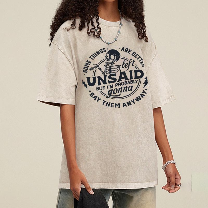 [Sale] Personalized "Unsaid" Letter Retro Washed Short Sleeves, Shirts ...